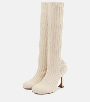Amina Muaddi Veneda 95 Knee-high Sock Boots