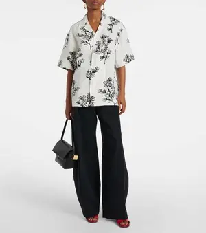 Jacquemus Jean Floral Linen Bowling Shirt - White