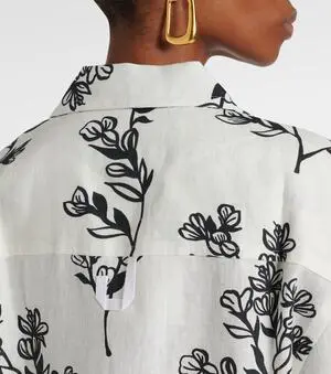 Jacquemus Jean Floral Linen Bowling Shirt - White