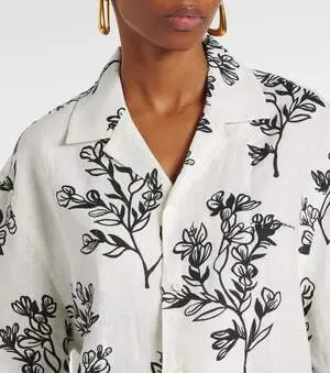 Jacquemus Jean Floral Linen Bowling Shirt - White