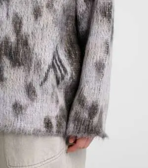 Attico Leopard-print Jacquard Sweater - Grey