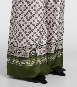 La DoubleJ Printed Silk Twill Palazzo Pants - Multicoloured