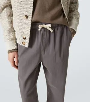 FRAME Cotton Straight Leg Pants - Grey