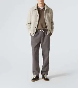 FRAME Cotton Straight Leg Pants - Grey
