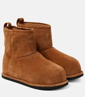 Amina Muaddi Heidi Shearling-lined Suede Ankle Boots