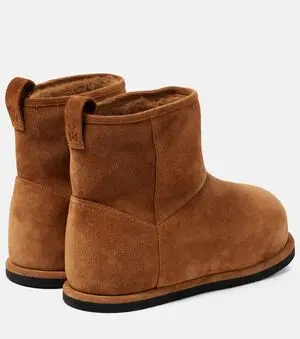 Amina Muaddi Heidi Shearling-lined Suede Ankle Boots