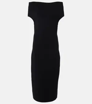 TOTEME Knitted Off-the-shoulder Midi Dress