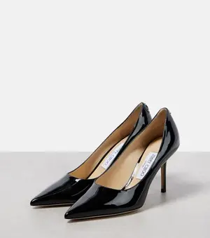 JIMMY CHOO Patent Leather Pointed Toe Pumps - Black