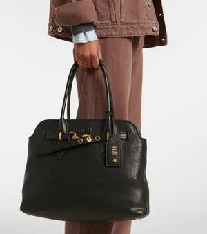Miu Miu Aventure Medium Leather Tote Bag
