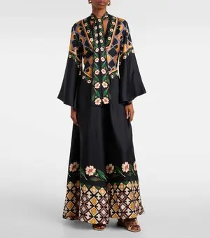 La DoubleJ Magnifico Printed Silk Twill Maxi Dress
