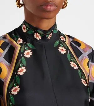 La DoubleJ Magnifico Printed Silk Twill Maxi Dress