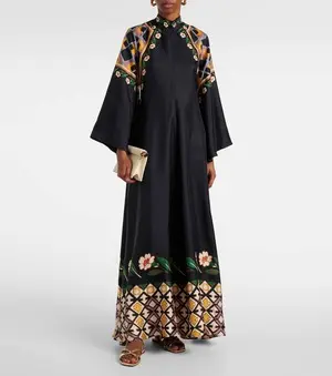 La DoubleJ Magnifico Printed Silk Twill Maxi Dress