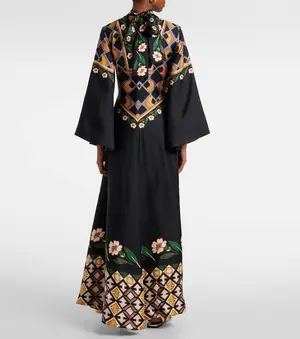 La DoubleJ Magnifico Printed Silk Twill Maxi Dress