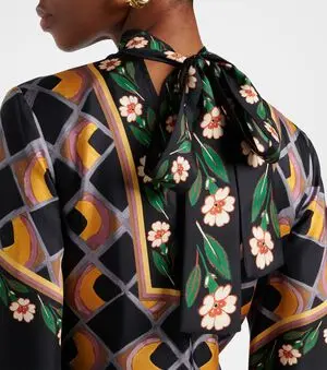 La DoubleJ Magnifico Printed Silk Twill Maxi Dress