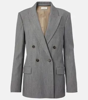 Vince Double-breasted Wool-blend Twill Blazer