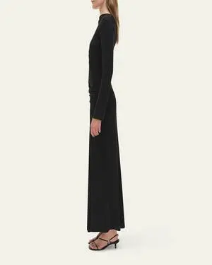 Simkhai Ferrera Ruched Midi Dress - Black