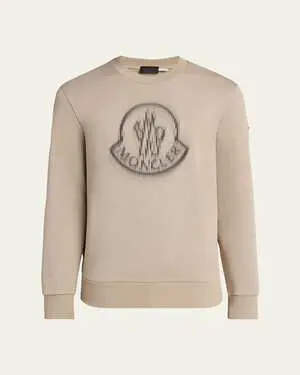 Moncler Moncler Cotton Logo Sweatshirt - Light Beige