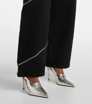 Alaïa Spiral Wide-leg Pants - Black