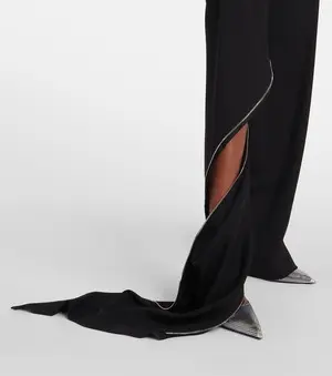 Alaïa Spiral Cotton Wide-leg Pants - Black