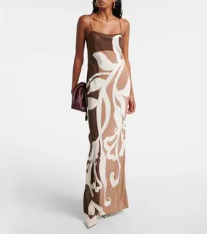 SIR. Floral Printed Silk Maxi Dress