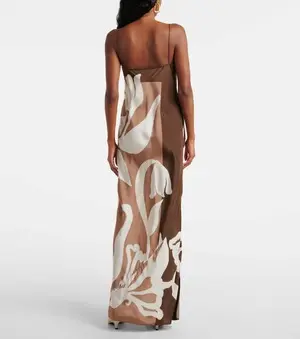 SIR. Floral Printed Silk Maxi Dress