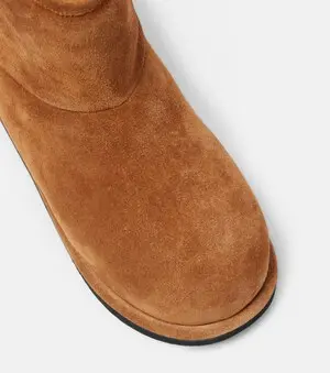 Amina Muaddi Heidi Shearling-lined Suede Ankle Boots - Brown