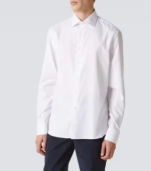 Canali Cotton Poplin Shirt - White