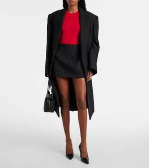 Wardrobe.NYC Sheer Mesh Bodysuit - Red