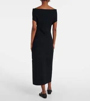 TOTEME Knitted Off-shoulder Midi Dress