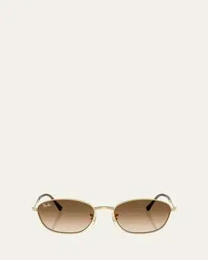 Ray-ban Ray-Ban Irregular Sunglasses Gold Frame/brown Lense