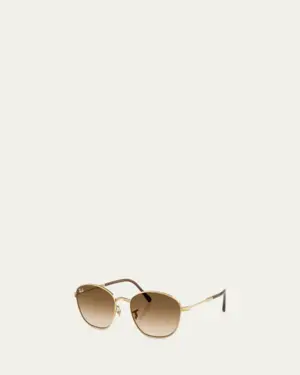 Ray-ban Irregular Sunglasses - Gold Frame/brown Lense