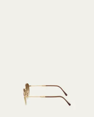 Ray-ban Irregular Sunglasses - Gold Frame/brown Lense
