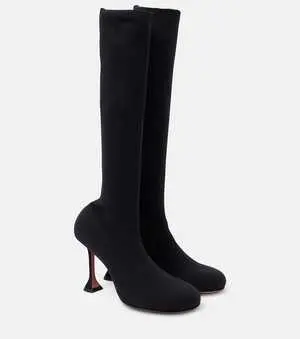 Amina Muaddi Veneda 95 Knee-high Sock Boots