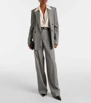 Vince Double-breasted Wool-blend Twill Blazer