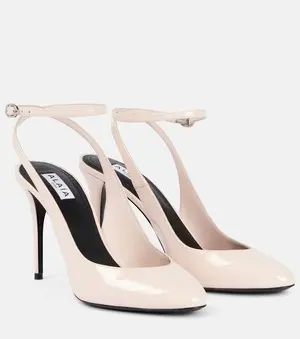 Alaïa Patent Leather Slingback Pumps - Pink