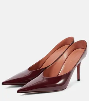 Amina Muaddi Anok 90 Patent Leather Mules