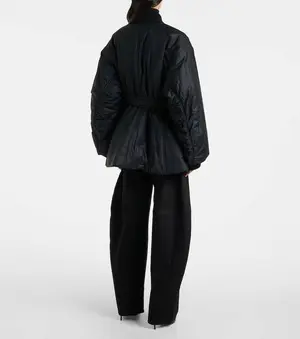 Alaïa Belted Cotton-blend Bomber Jacket