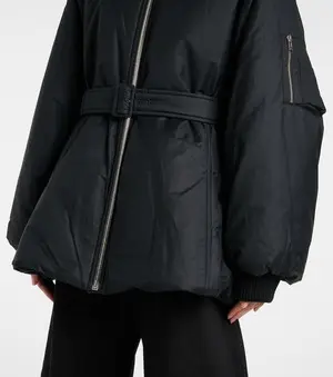 Alaïa Belted Cotton-blend Bomber Jacket