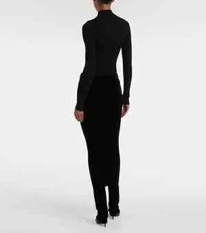 Alaïa Fluid Jersey Skirt Pants - Black