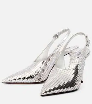 Alaïa Mirrored Leather Slingback Pumps