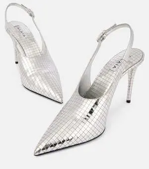 Alaïa Mirrored Leather Slingback Pumps