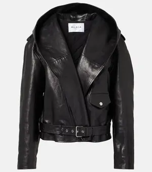 Alaïa Biker Leather Jacket - Black