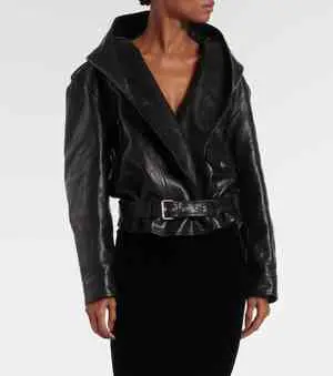 Alaïa Biker Leather Jacket - Black