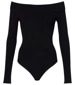 Black Off Shoulder Bodysuits