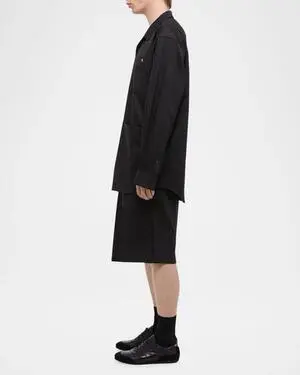 Helmut Lang Apos;s Oversized Satin Jacquard Pajama Shirt - Black/black