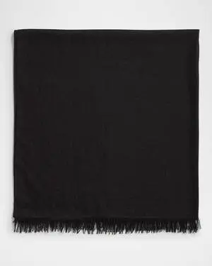 Brunello Cucinelli Frayed Cashmere Scarf C101 Black