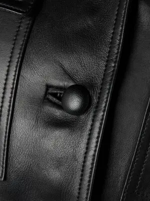 Saint Laurent Belted Leather Biker Jacket