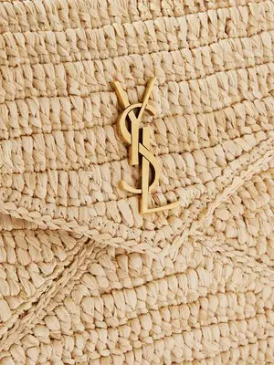Saint Laurent Cassandre Raffia Clutch