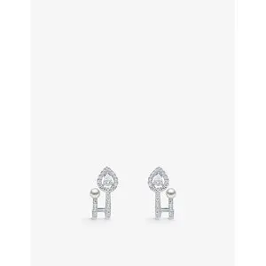 Yoko London Baby Glitz Akoya Pearl And Diamond Earrings - White Gold