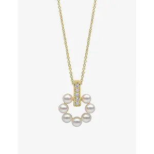 Yoko London Eclipse Akoya Pearl And Diamond Pendant Necklace - Yellow Gold